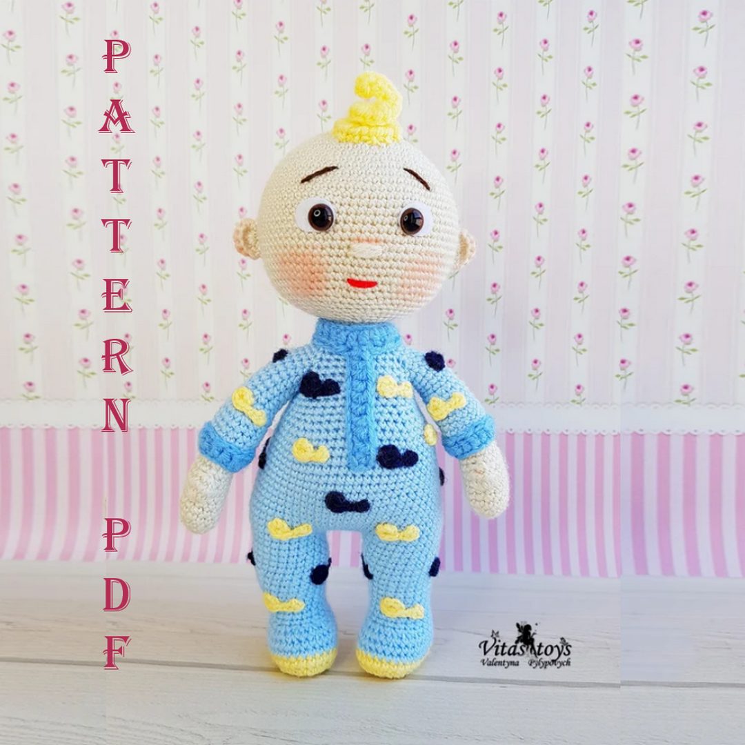 Amigurumi doll pattern JJ Baby CoComelon Crochet toy