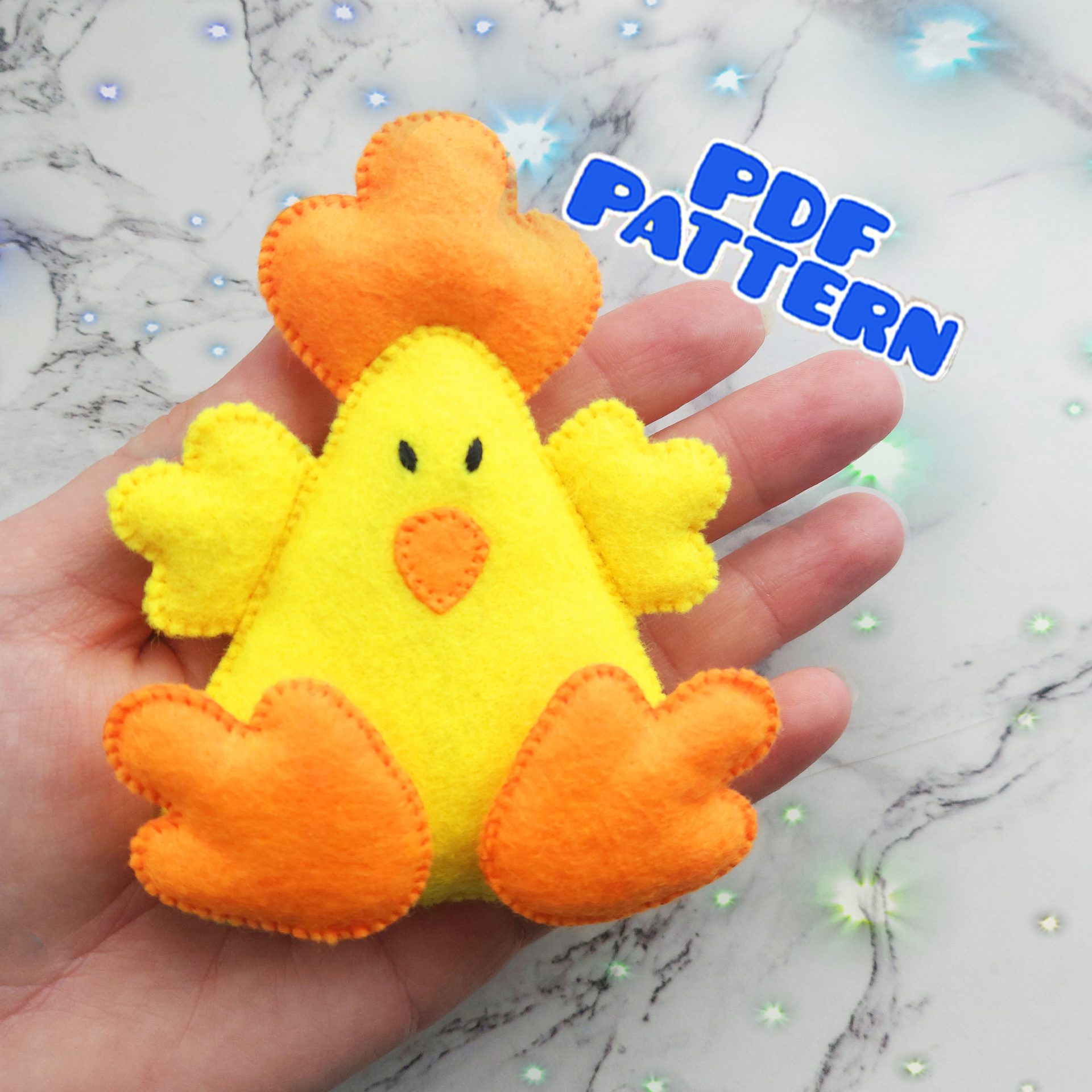 Felt easter chick pattern Chicken ornament Felt pattern - DailyDoll Shop