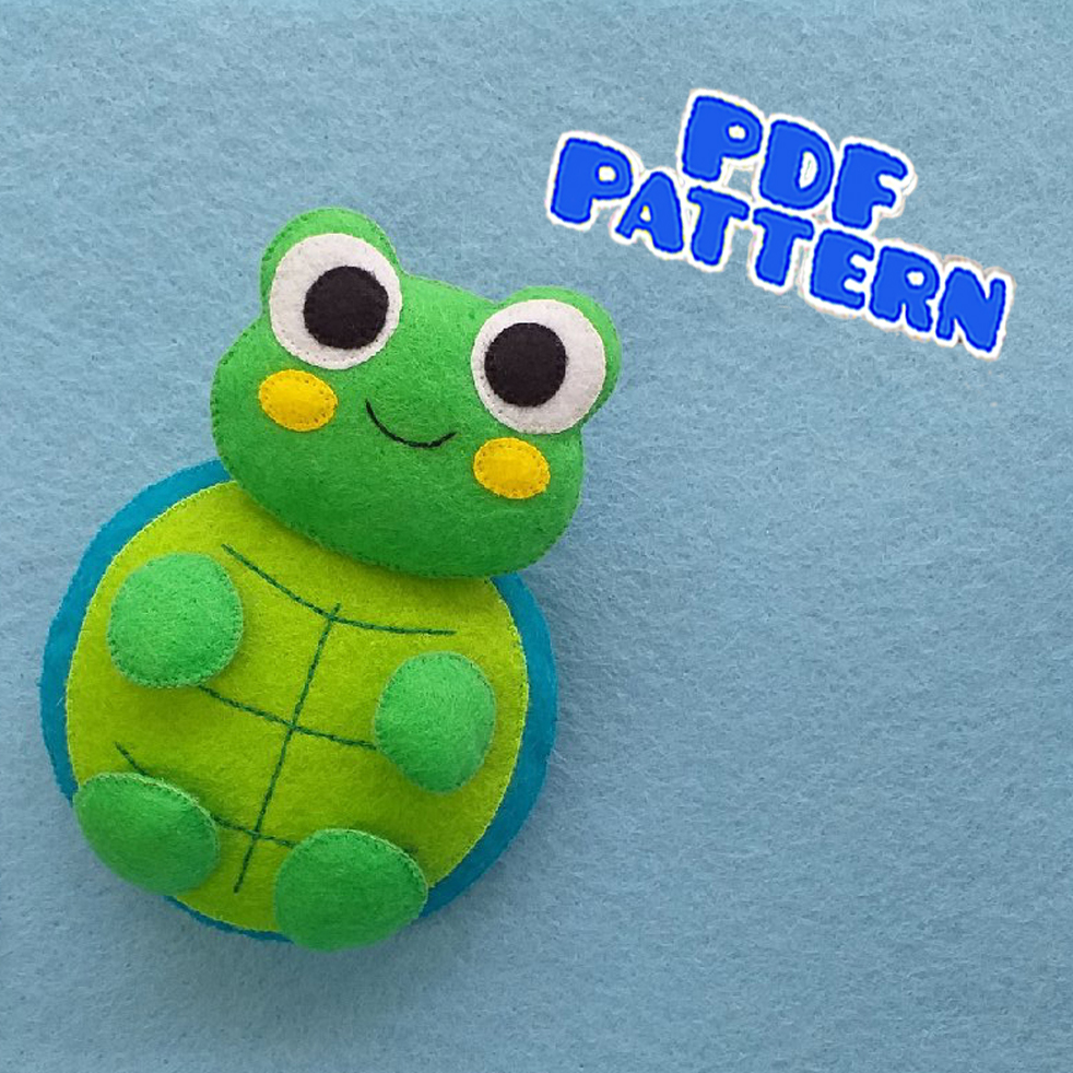 Felt Turtle Pattern Sea Turtle Plush sewing Pattern PDF - DailyDoll Shop