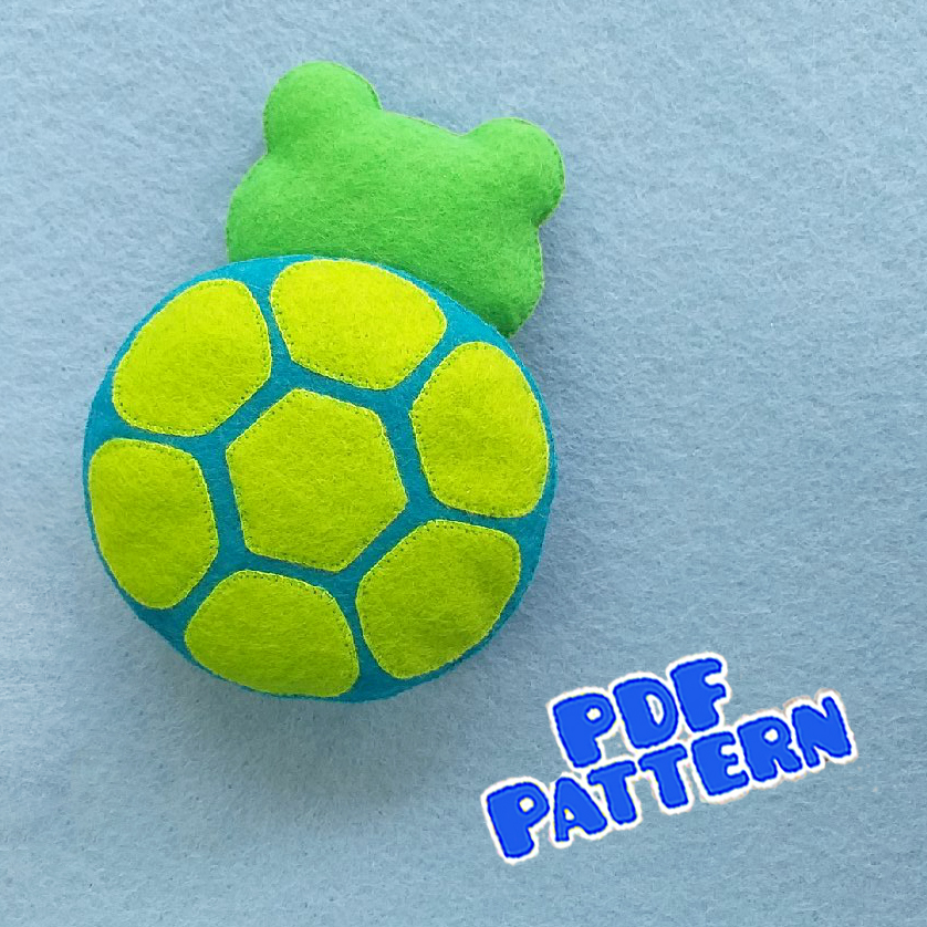Felt Turtle Pattern Sea Turtle Plush sewing Pattern PDF - DailyDoll Shop