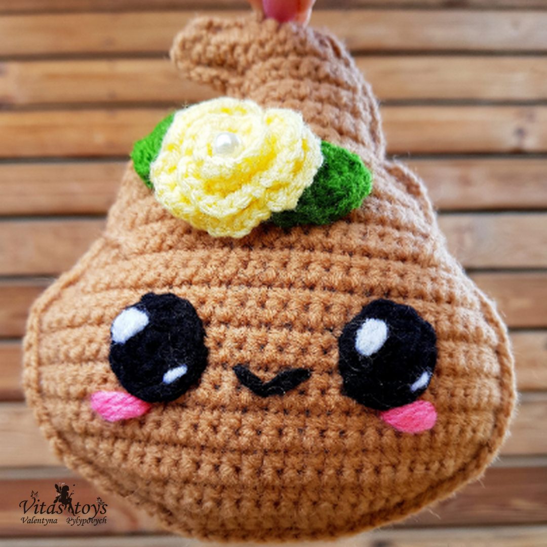 Amigurumi toy pattern Happy Cute poop Crochet toy