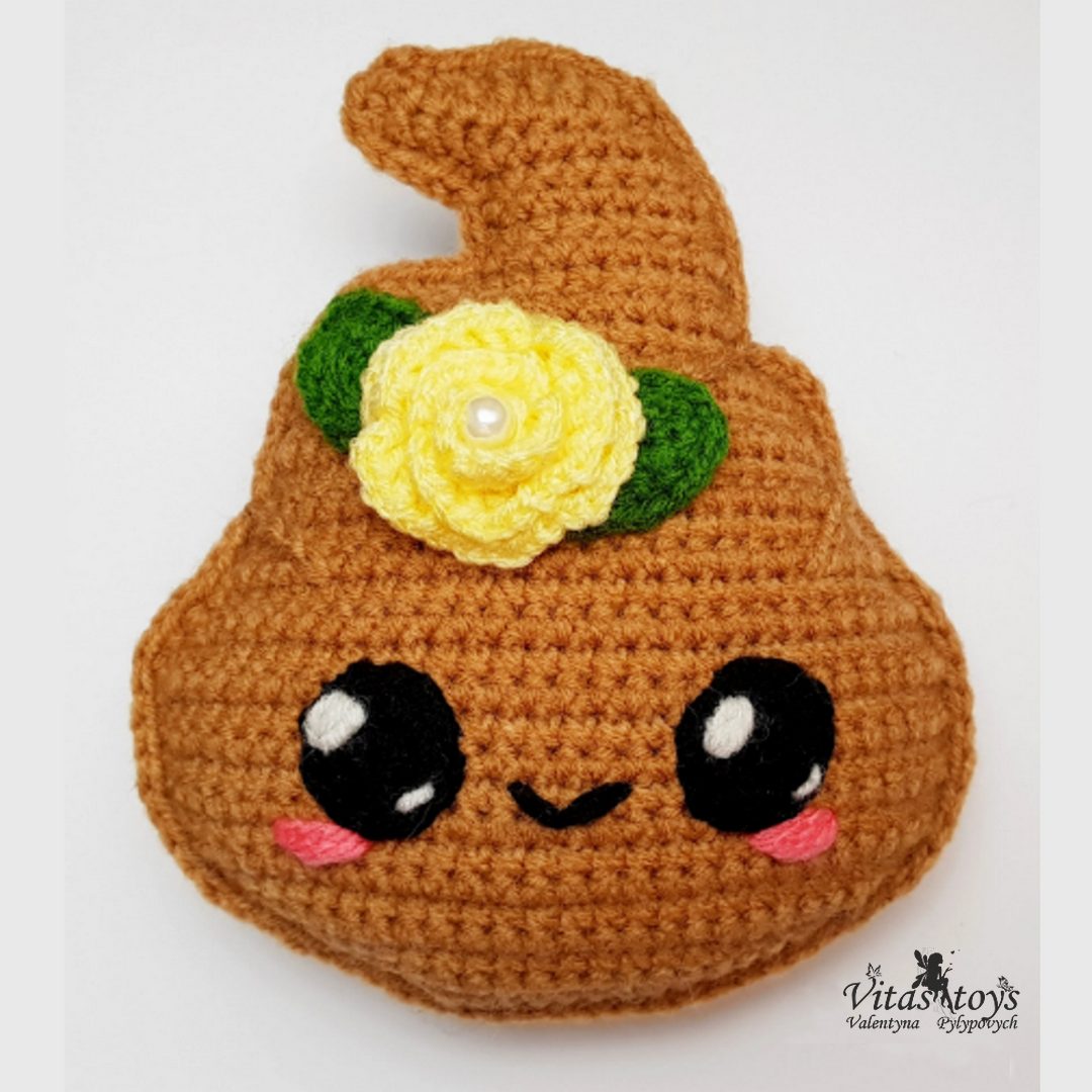 Amigurumi toy pattern Happy Cute poop Crochet toy