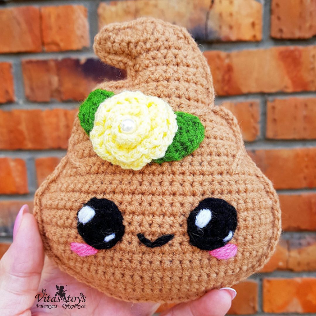 Amigurumi toy pattern Happy Cute poop Crochet toy
