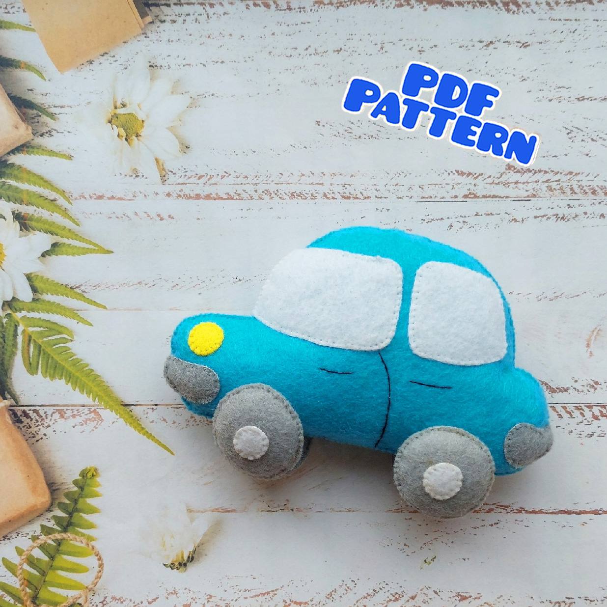 Felt car pattern Baby mobile felt Felt pattern pdf - DailyDoll Shop