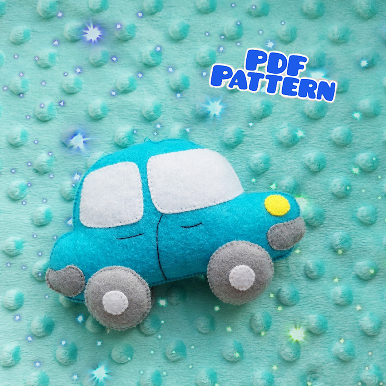 Felt car pattern Baby mobile felt Felt pattern pdf - DailyDoll Shop