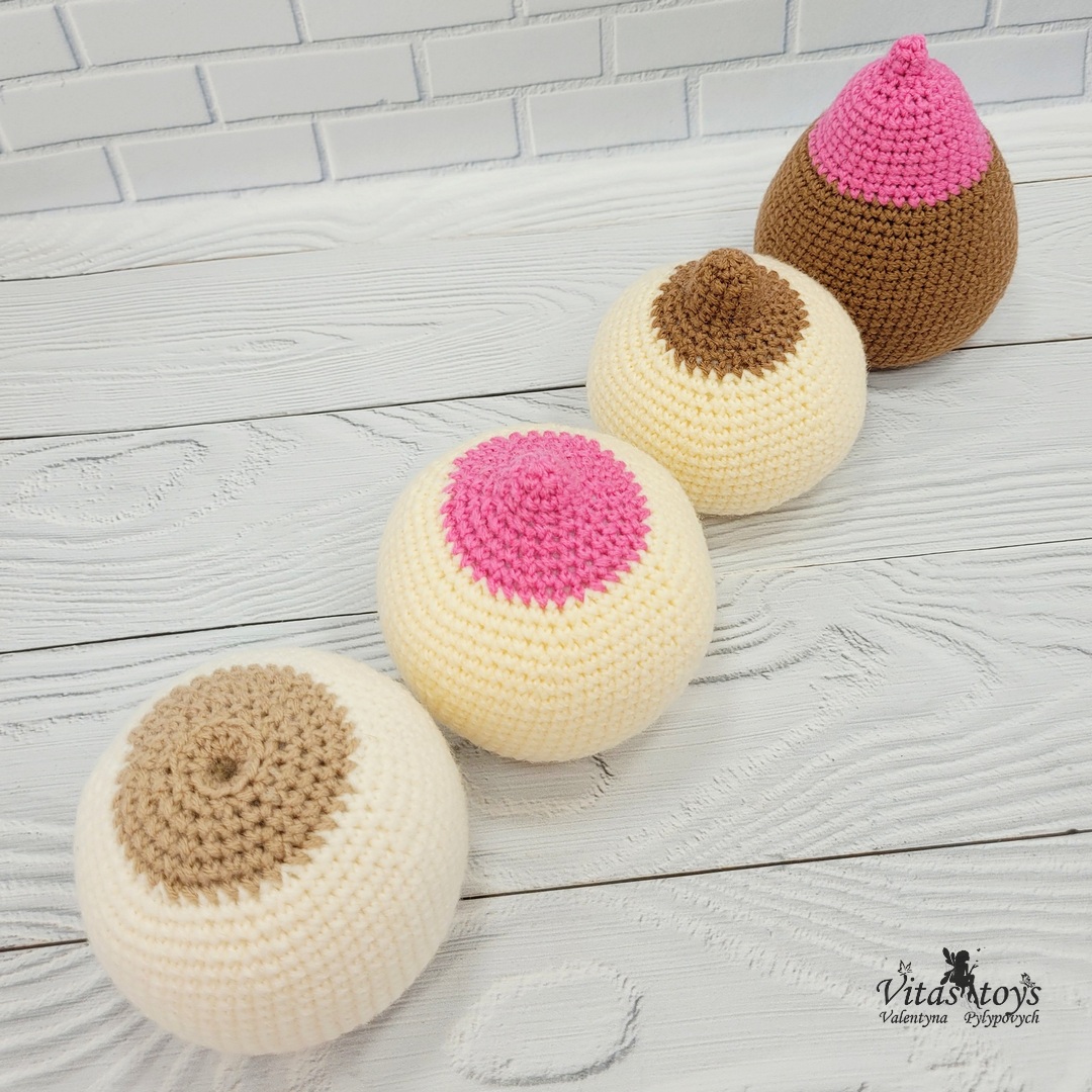 Amigurumi toy patterns Breast models (4 models) Crochet