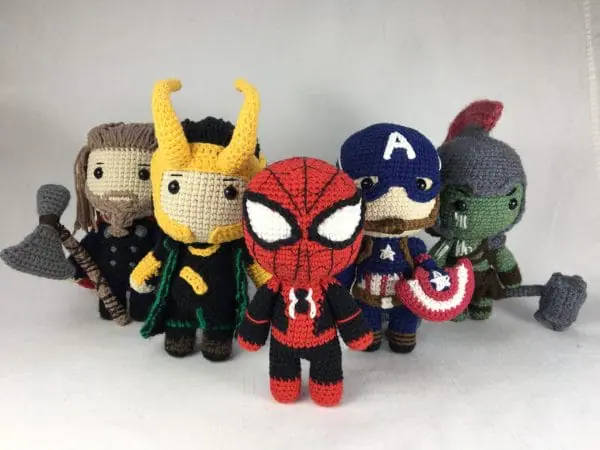 Avengers Marvel set of 5 crochet patterns, pdf crochet - DailyDoll Shop