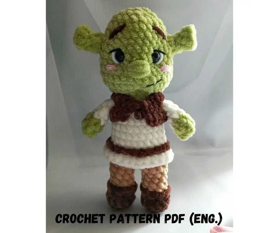 Crochet Pattern Ogre (Jumbo), Amigurumi Shrek - DailyDoll Shop