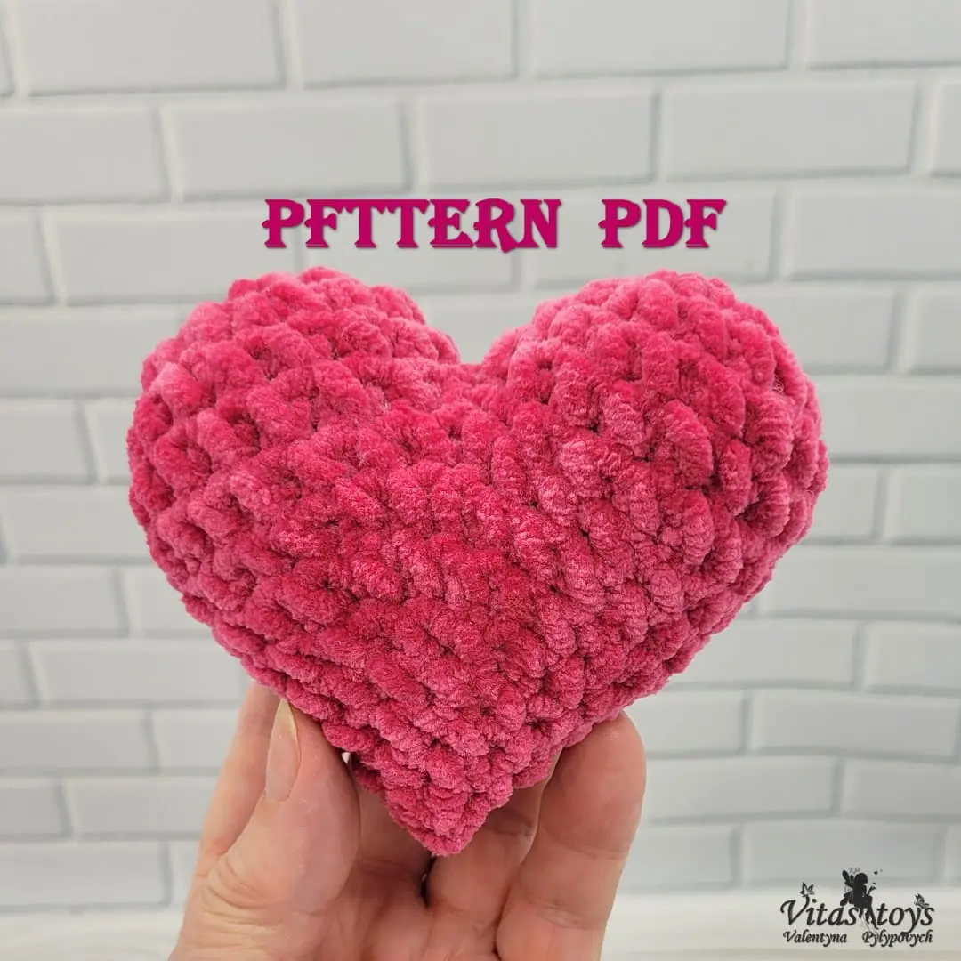 Crochet toy pattern Easy Heart Plush Amigurumi toy