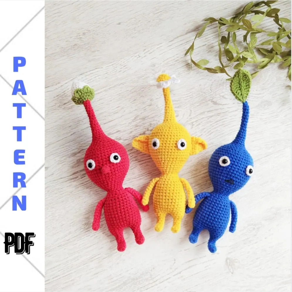 Pikmin crochet pattern PDF 3 in 1 - DailyDoll Shop