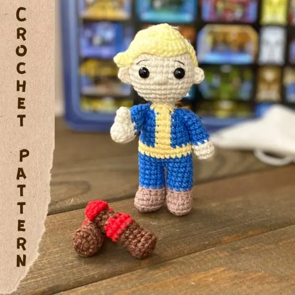 Vault Boy crochet pattern. Amigurumi Fallout toy pattern