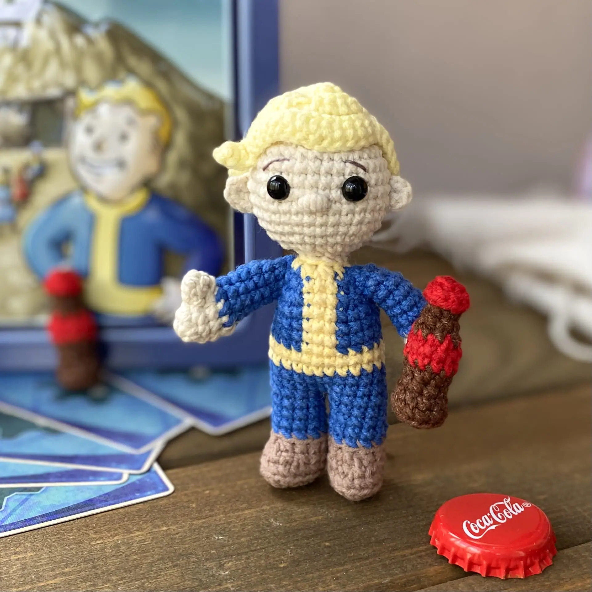 Vault Boy crochet pattern. Amigurumi Fallout toy pattern