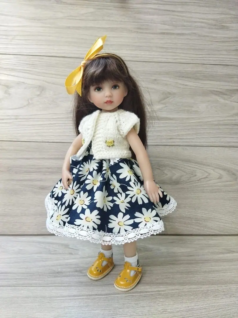 Set with daisies dress for Little Darling dolls - DailyDoll Shop