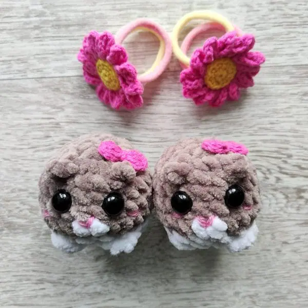 Crochet sad hamster with bow meme tik tok - DailyDoll Shop