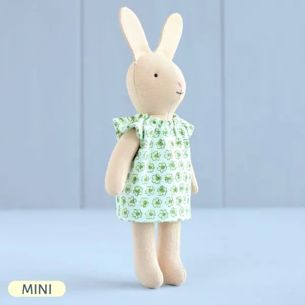 PDF Mini Bunny with Stand-up Ears in Dress Sewing Pattern - DailyDoll Shop