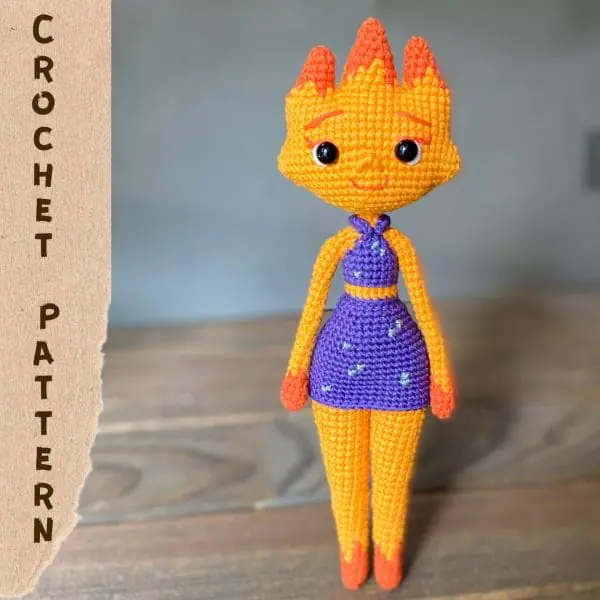 Ember Lumen crochet pattern. Amigurumi Elemental toy pattern