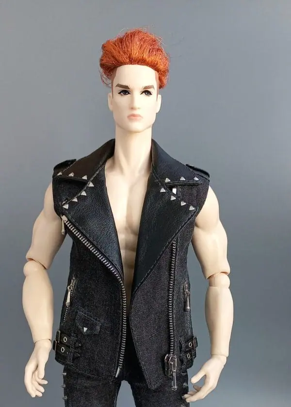 Adonis doll outfit biker vest 1 new style