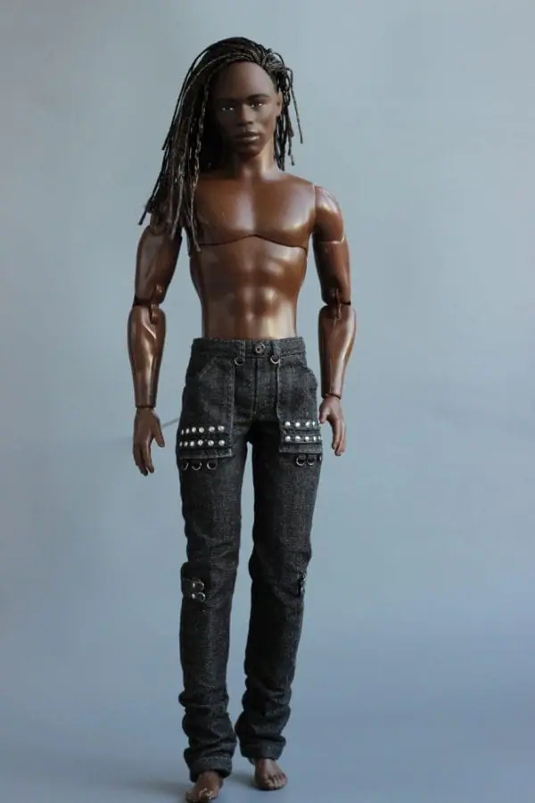 Ken doll outfit black biker realistic jeans 1 new style