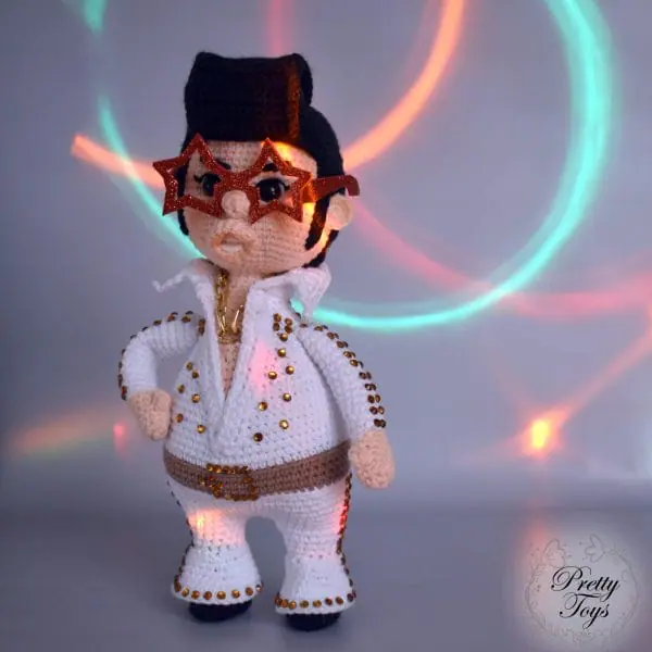 Rock and roll star crochet pattern by Pretty Toys, amigurumi