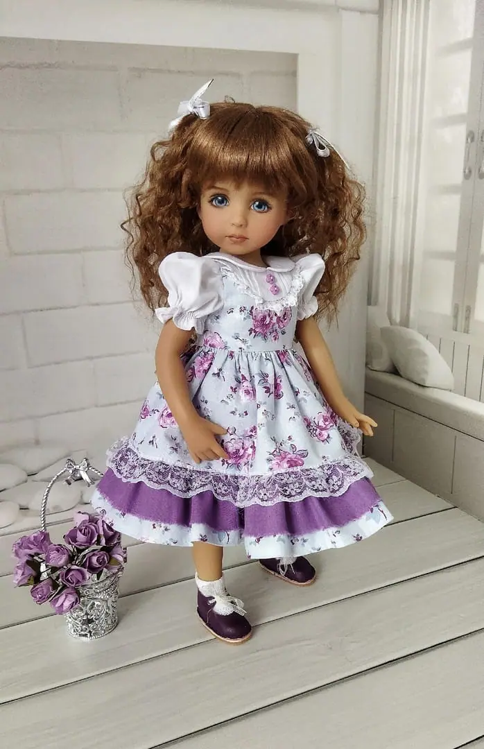 With lilac flowers cute dress for Little Darling. - DailyDoll Shop