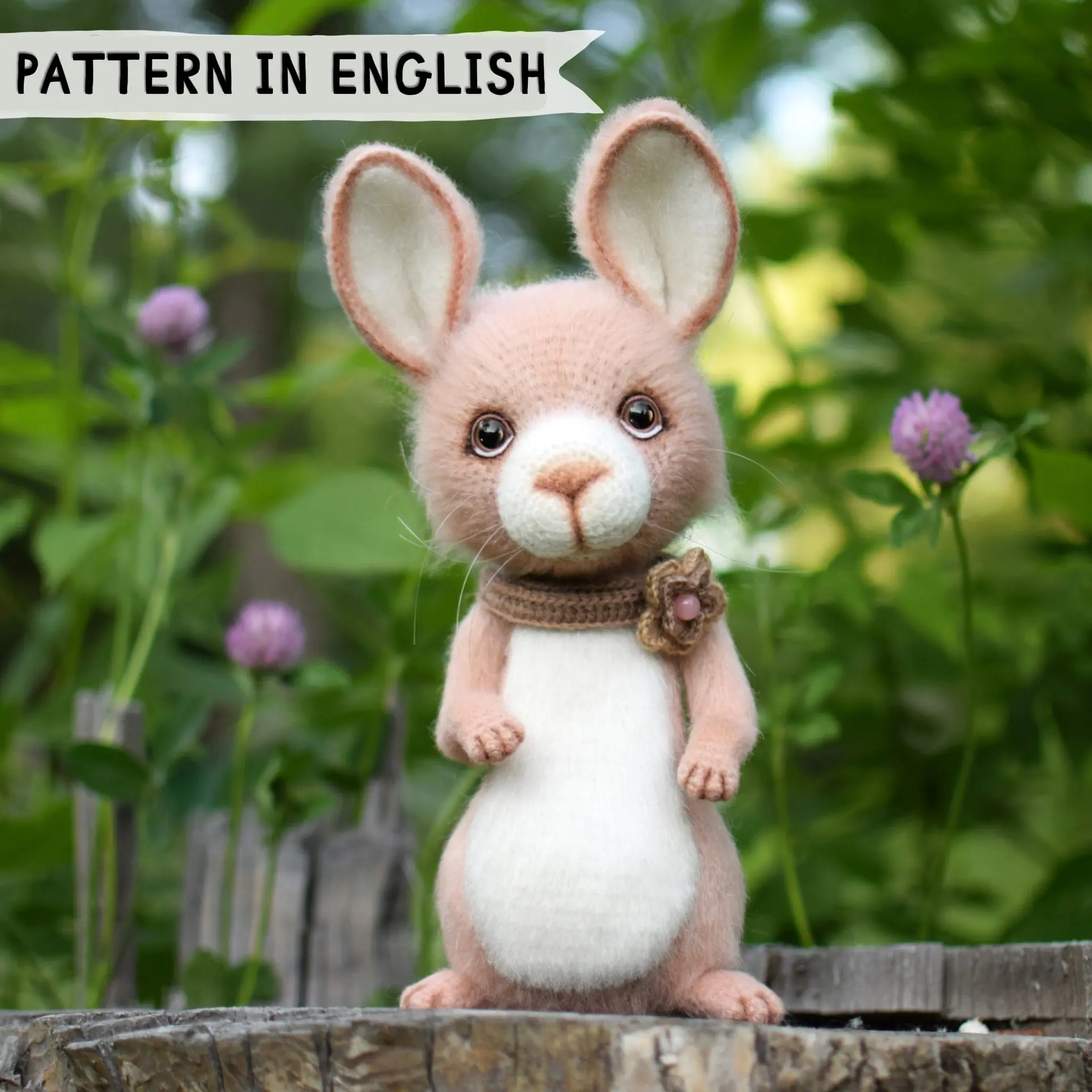 Amigurumi toy pink Rabbit. PDF crochet bunny pattern in English ...