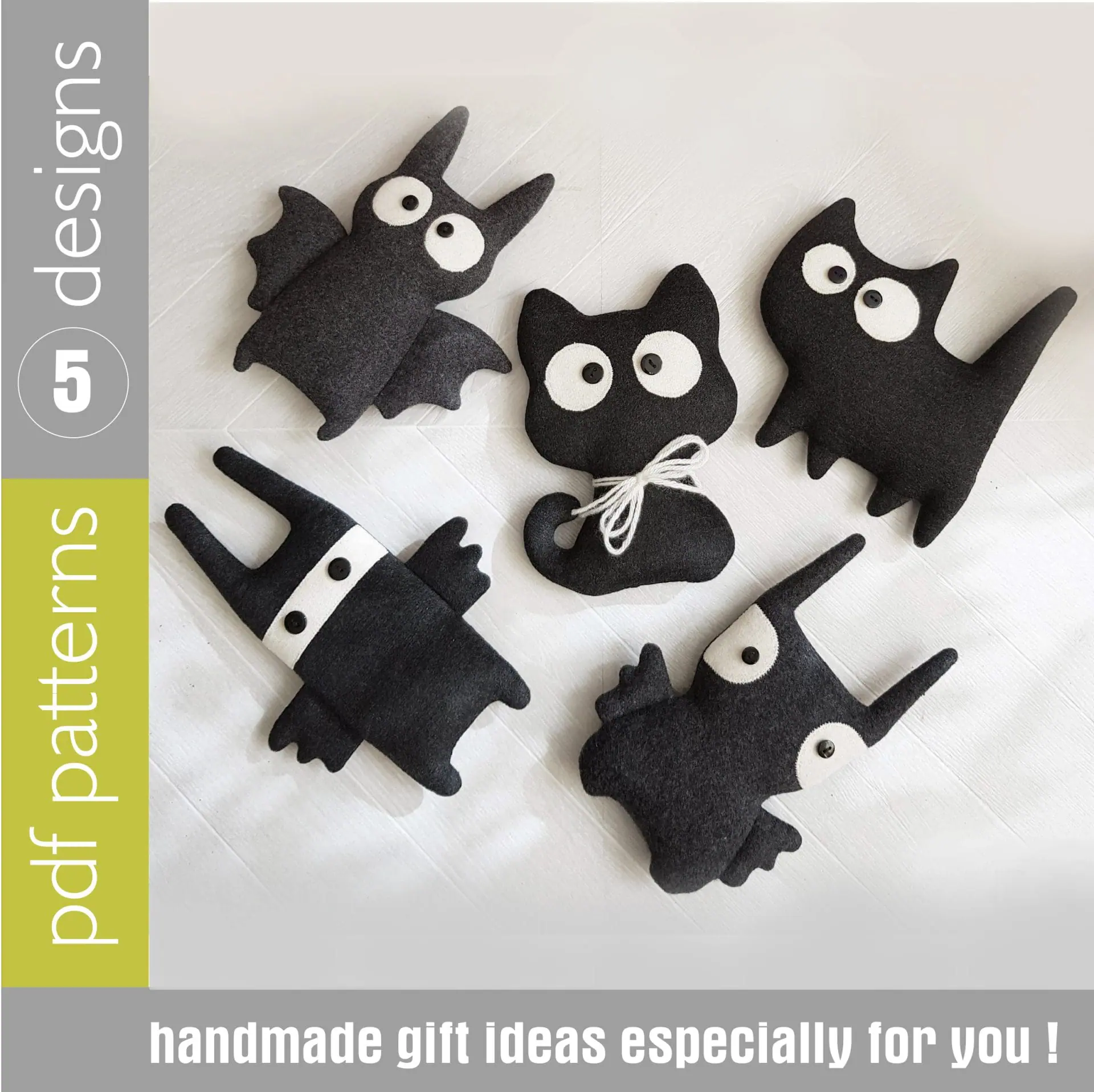 Halloween Dolls Patterns PDF set of 5 tutorials for sewing - DailyDoll Shop