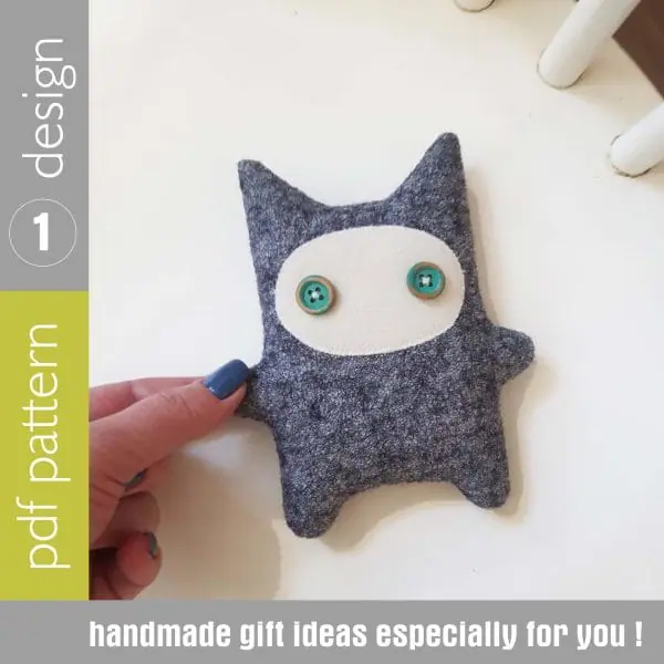 Cat sewing pattern PDF, tutorial in english, plush toy diy - DailyDoll Shop