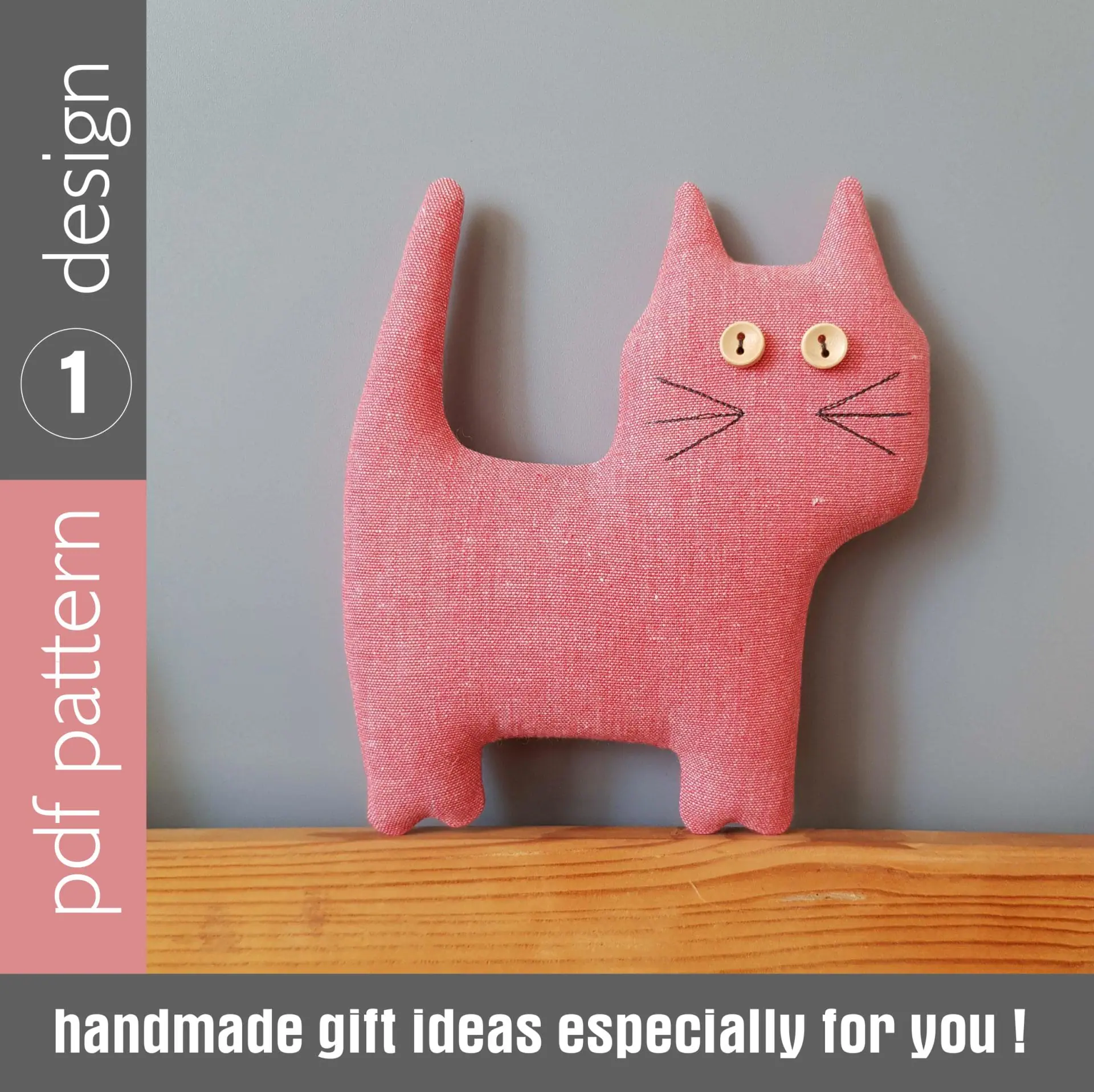 Kitty sewing pattern PDF tutorial in english, stuffed cat diy ...