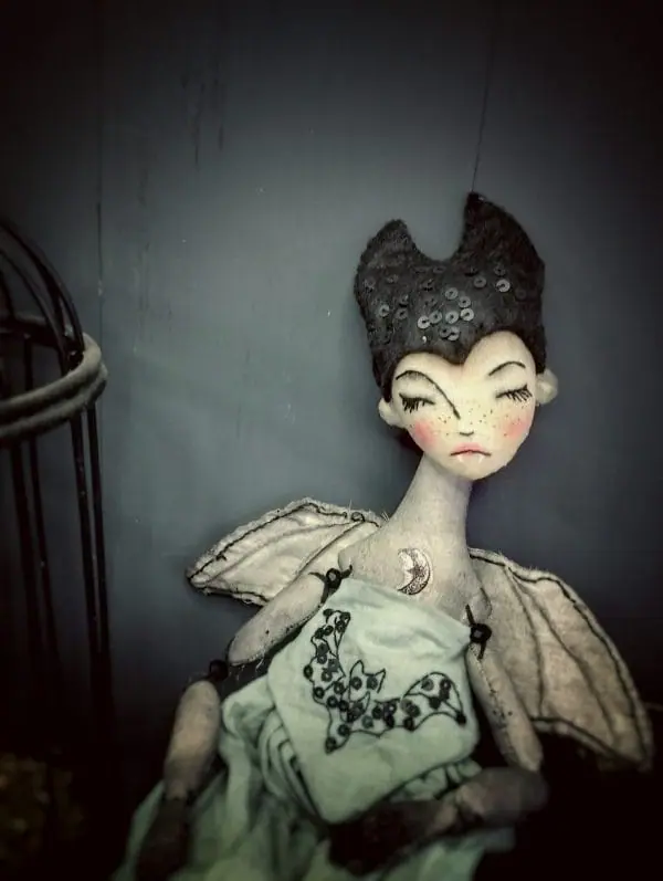 Art textile doll. Bat doll - DailyDoll Shop