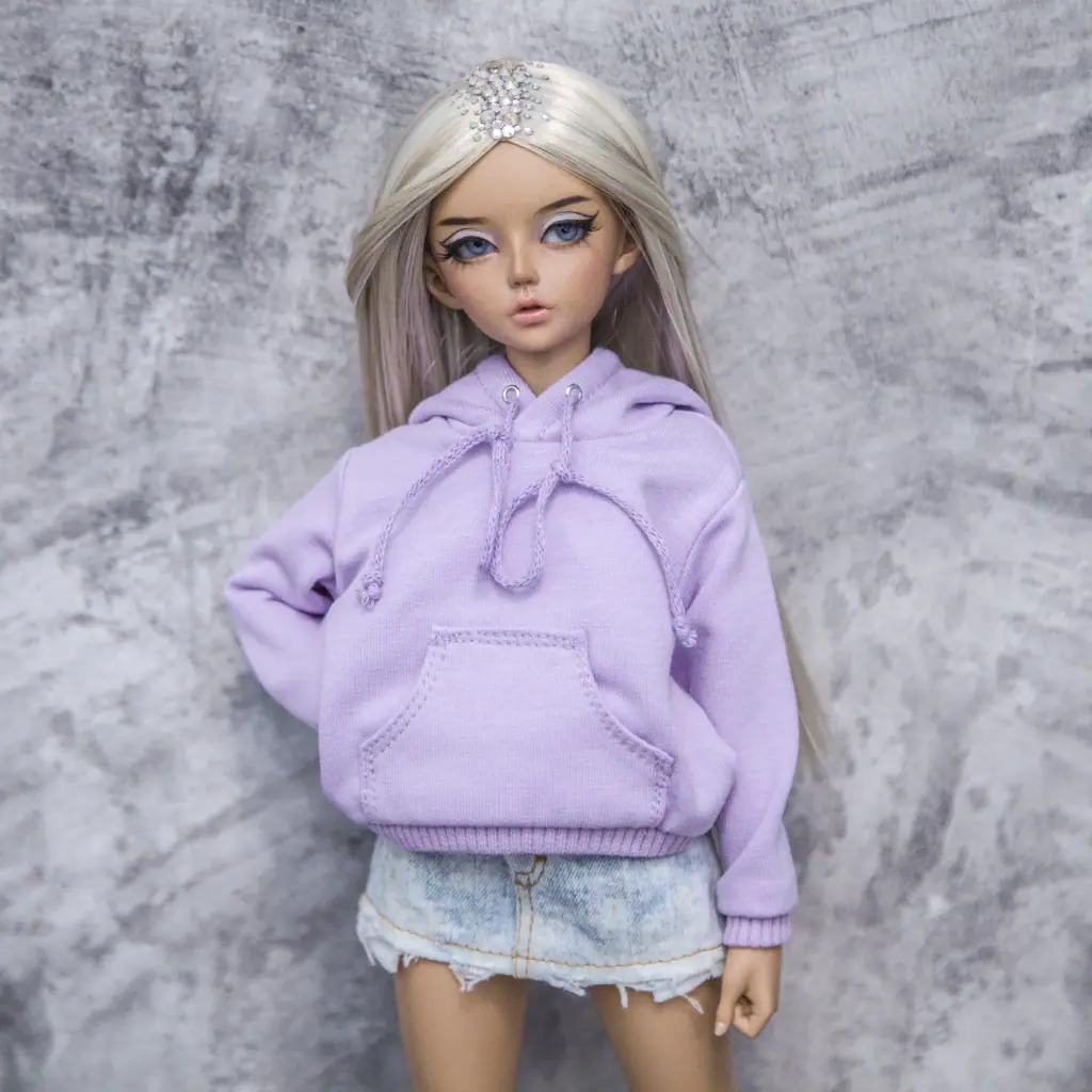 BJD Minifee hoodie lt. violet, Clothes for doll - DailyDoll Shop