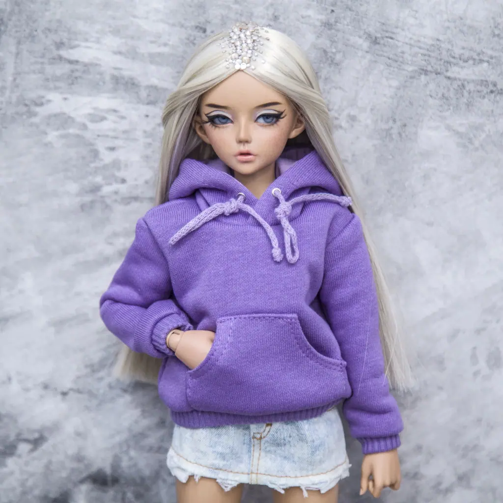 BJD Minifee hoodie violet, Clothes for doll - DailyDoll Shop