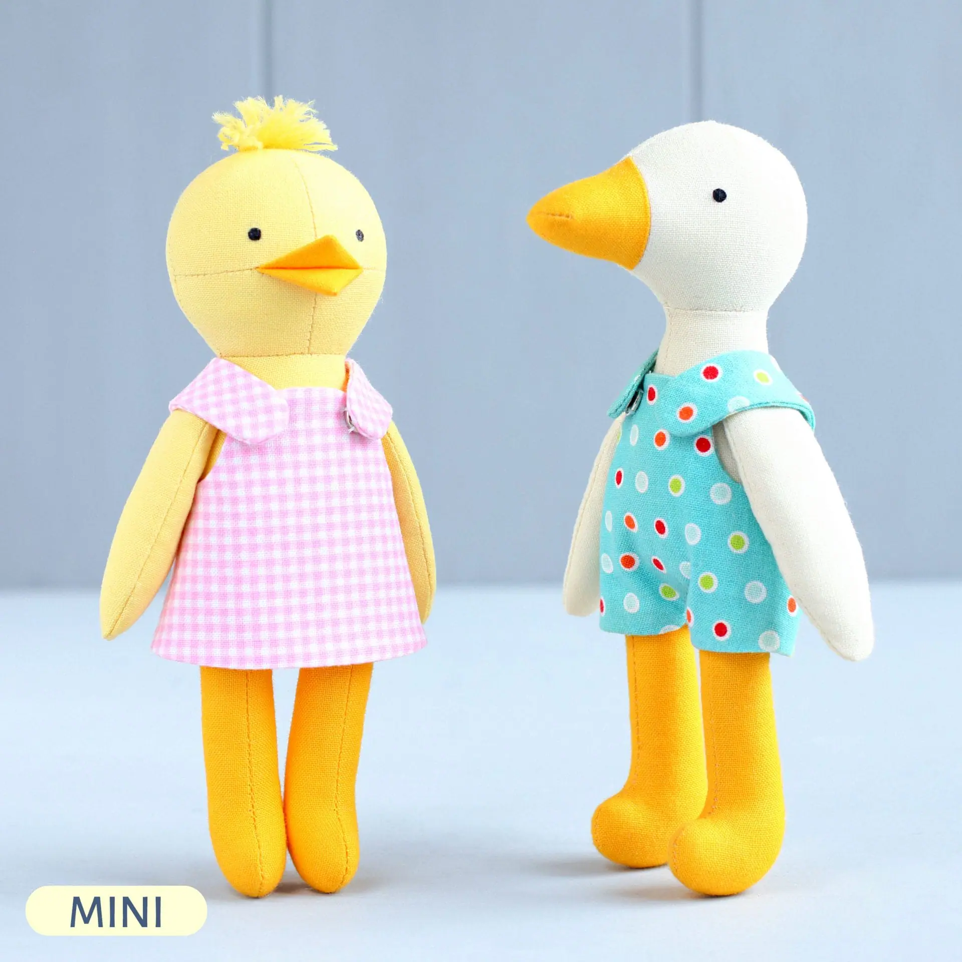 2 PDF Mini Chick and Duck Stuffed Animals Sewing Patterns Bundle - DailyDoll Shop