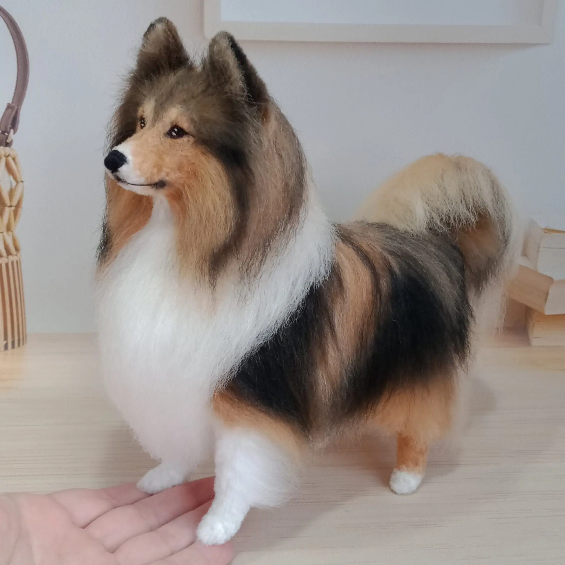 Realistic Crochet Sheltie Miniature Handmade Pet Replica