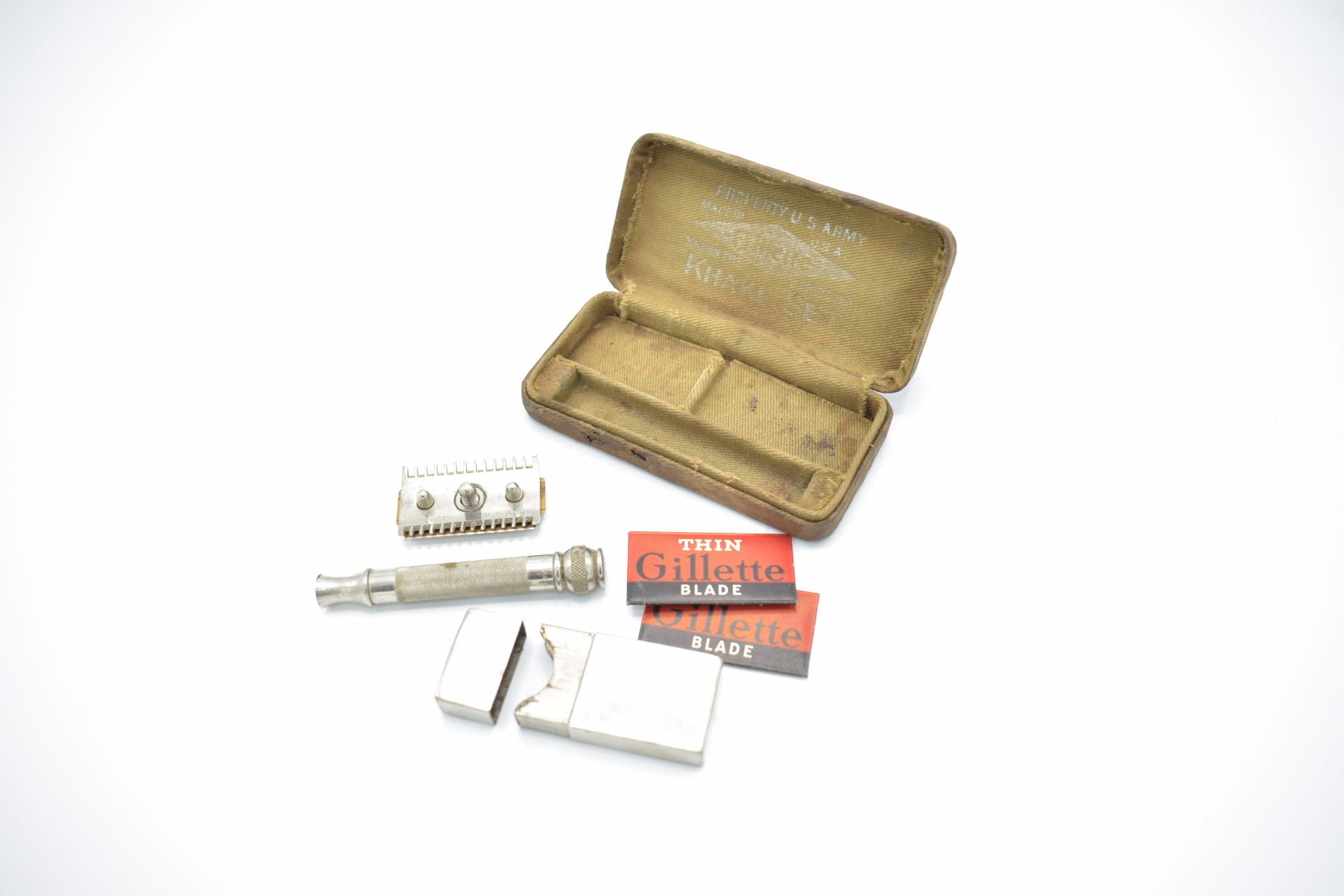 U.S Army WW1 Shaving Kit Gillette “Khaki Set” – Byf41