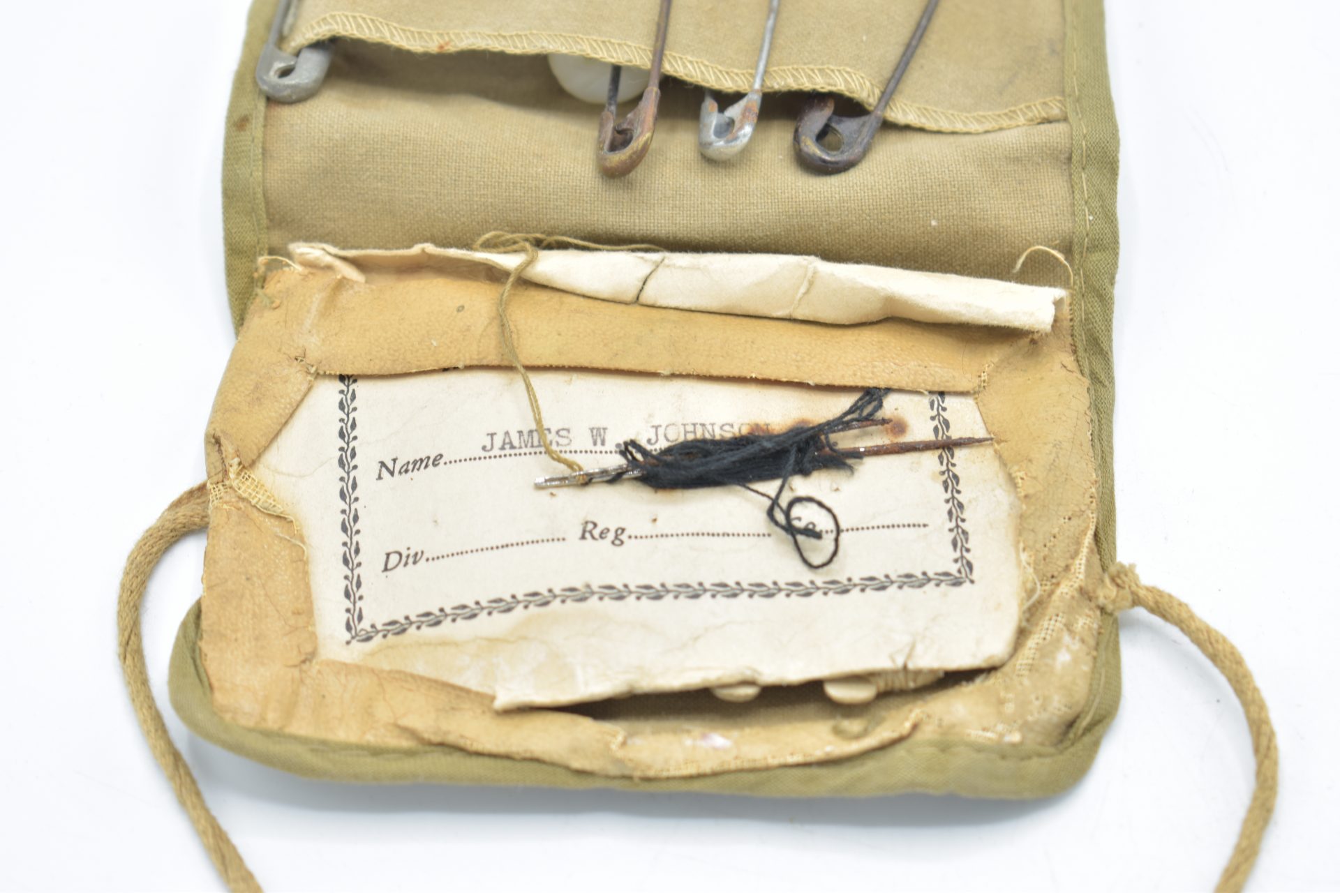 U.S WW1 Field Sewing Kit named ‘James W Johnson’ – Byf41