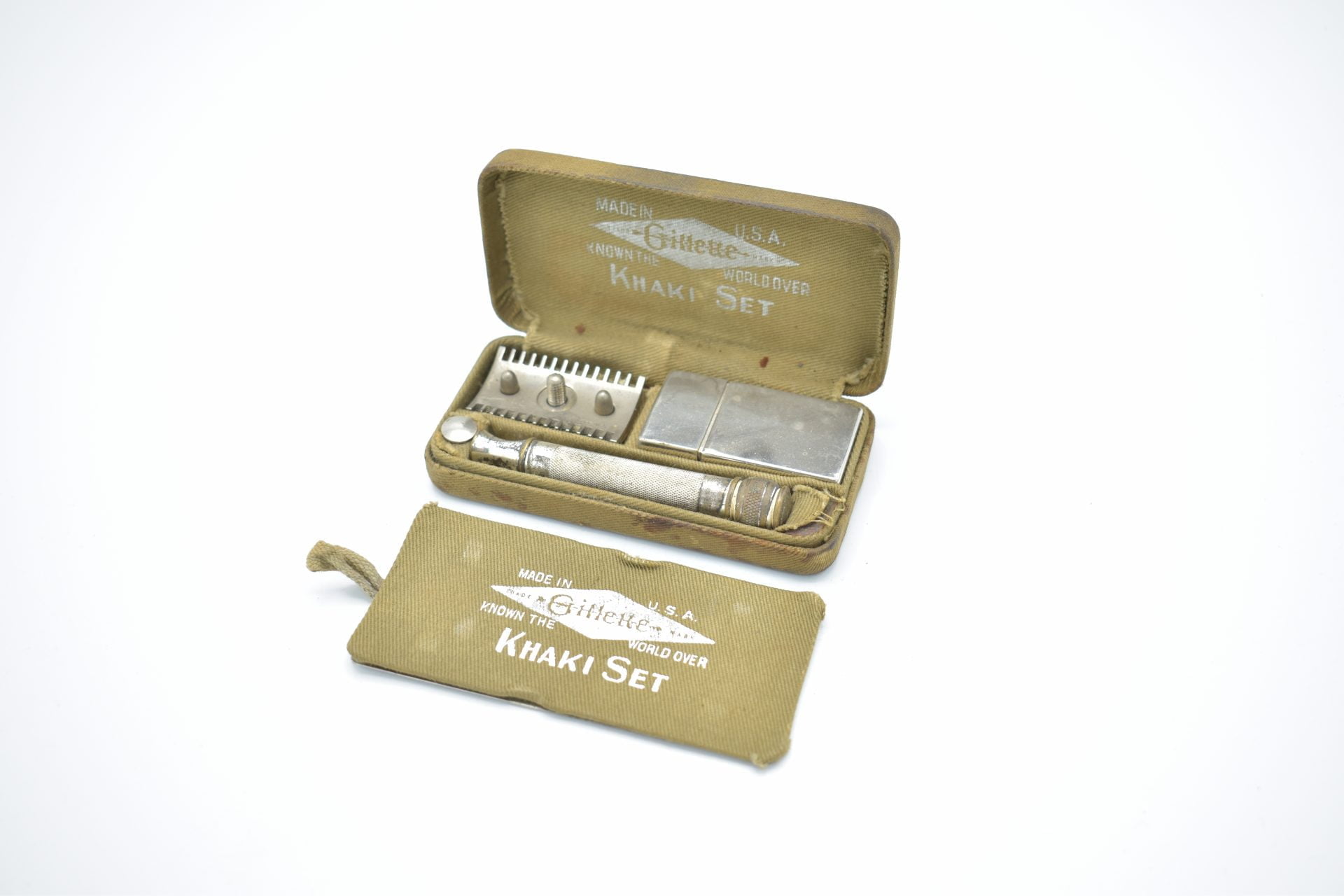 U.S Army WW1 Complete Shaving Kit Gillette “Khaki Set” – Byf41