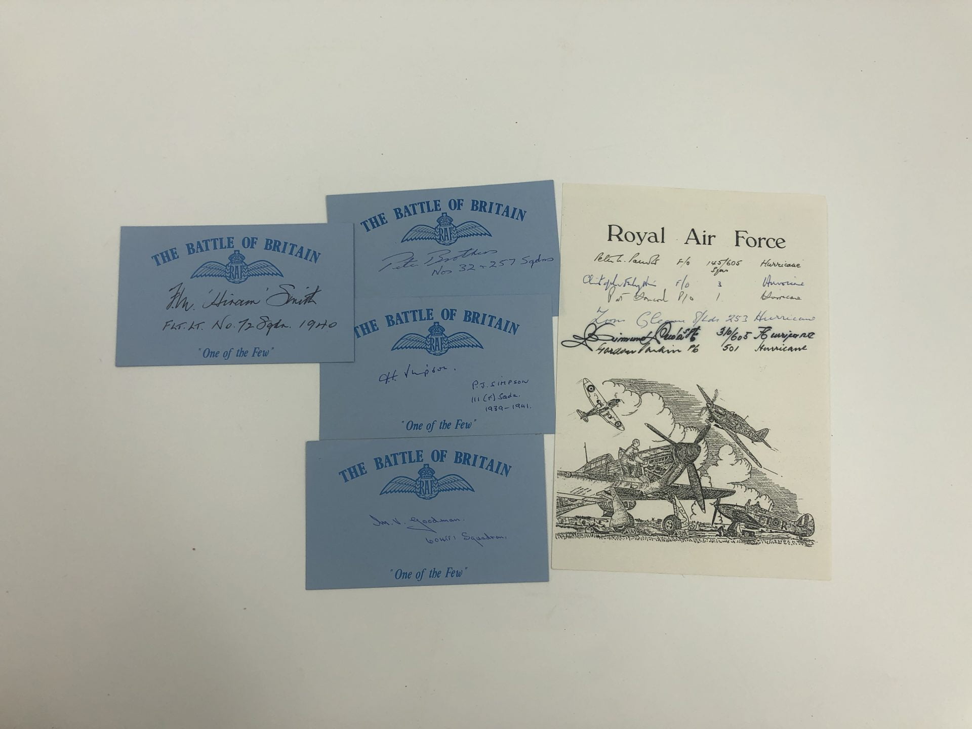 Signatures RAF pilots – Byf41
