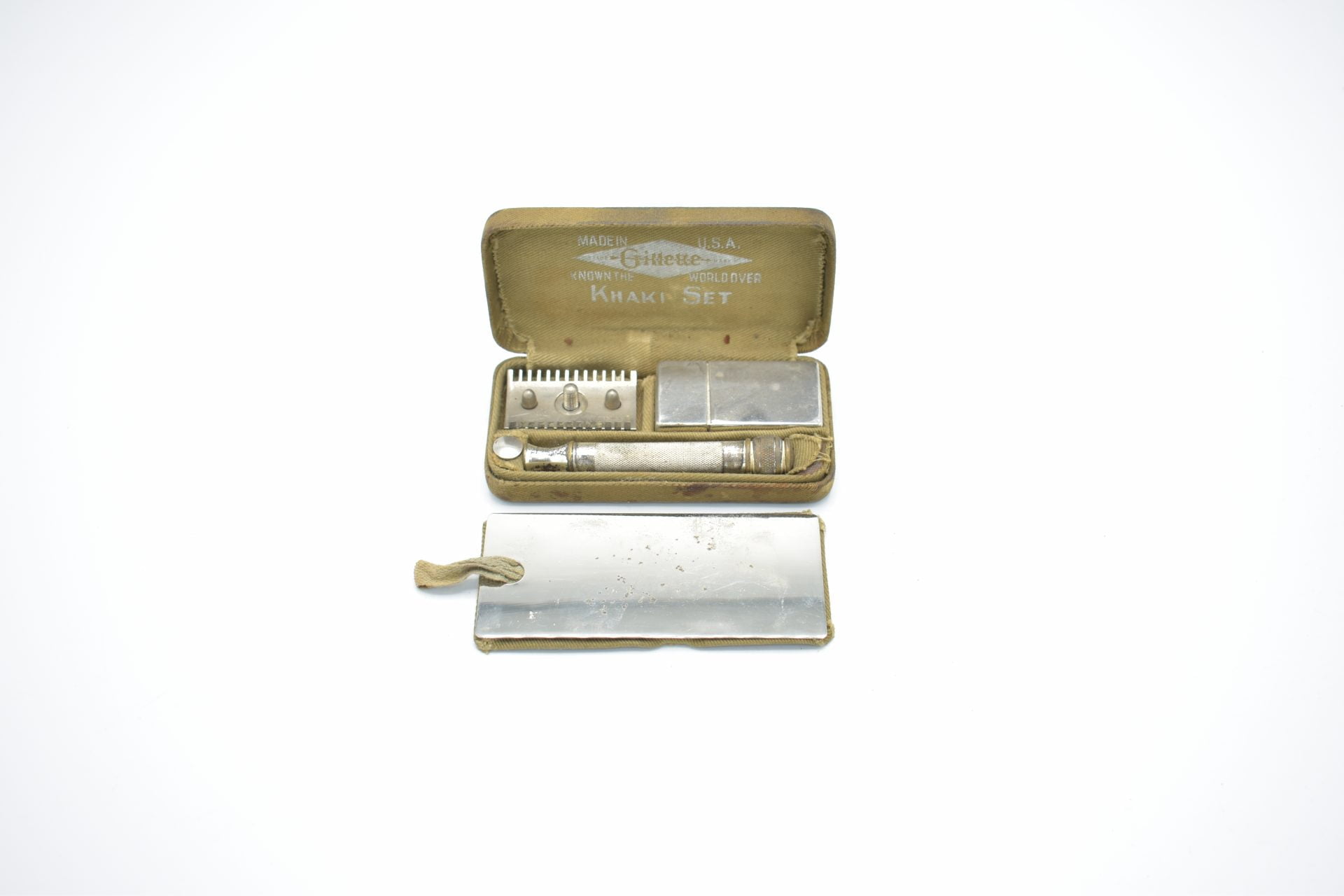 U.S Army WW1 Complete Shaving Kit Gillette “Khaki Set” – Byf41
