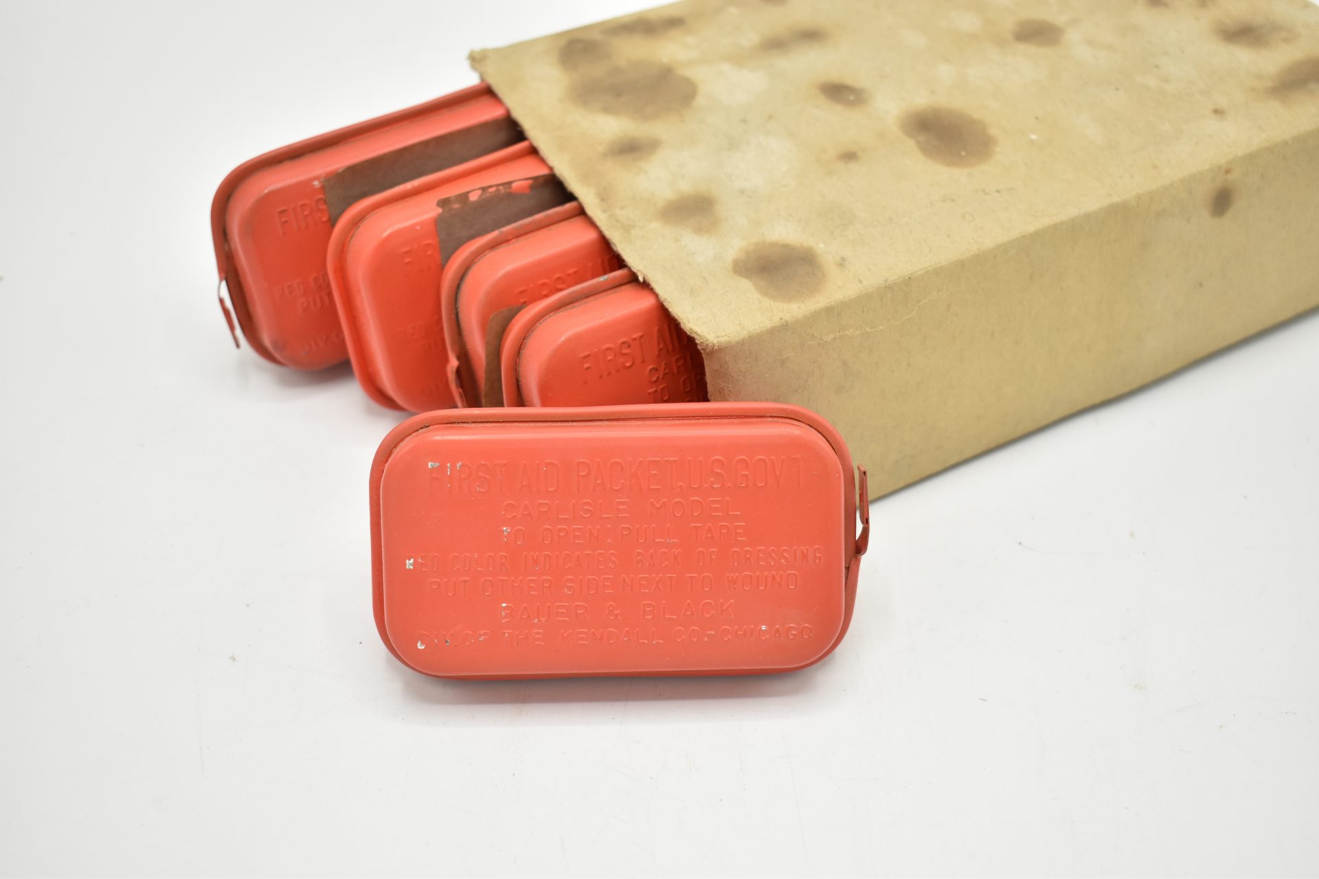 U.S WW2 10 Packet Orange first aid Carlisle model – Byf41