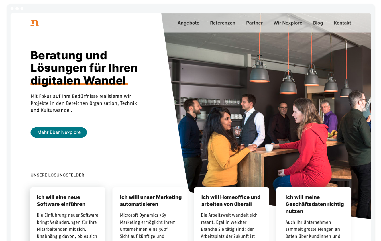 Nexplore — Suchmaschinen optimierte Website
