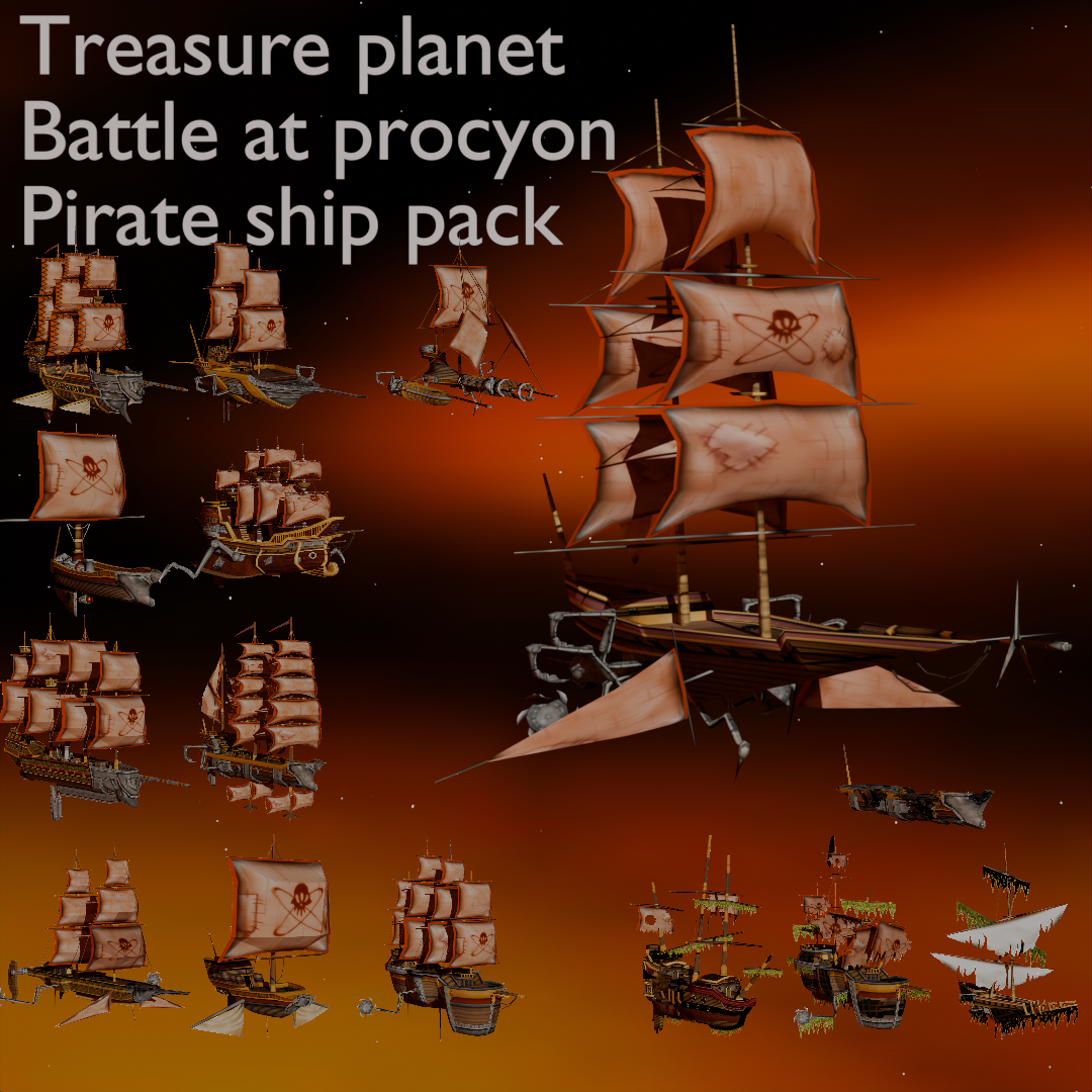 Open3DLab • Treasure planet: battle at procyon, pirate faction ships