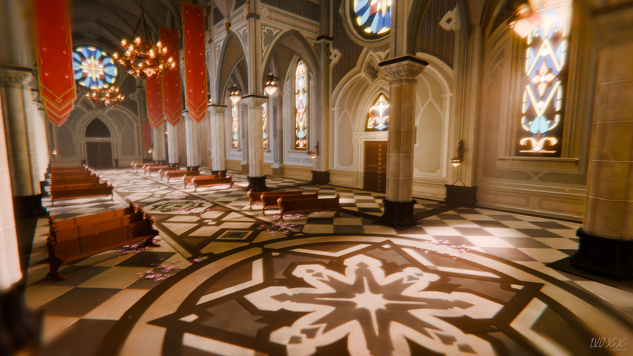 Open3DLab • Favonius Cathedral - Genshin Impact Scene