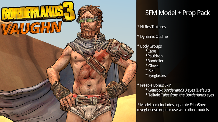 SFMLab • Borderlands 3: Vaughn (Model + Prop Pack) UPDATED 10/4/2020