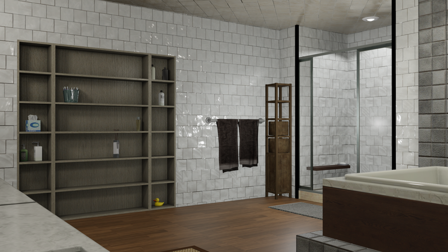 Open3DLab • Luxury Bathroom (Blender 4.1)