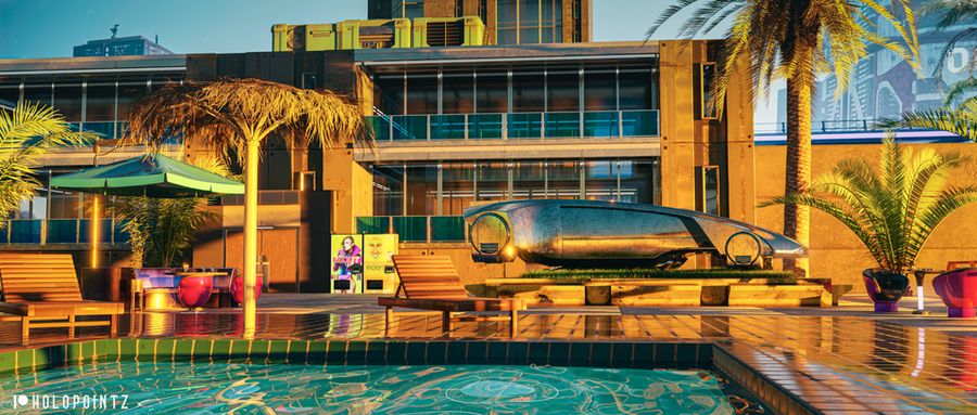 Open3DLab • Cyberpunk 2077 - Westbrook Rooftop Pool