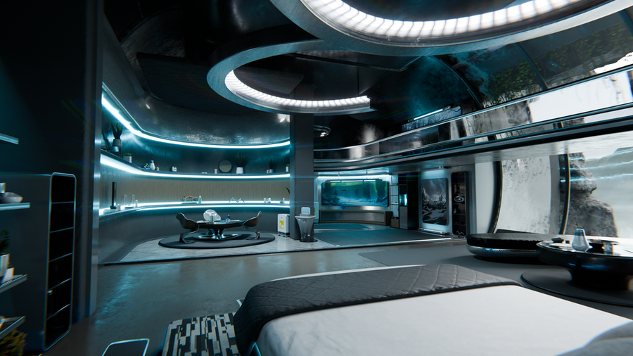 Open3DLab • Sci-fi Premium Bedroom