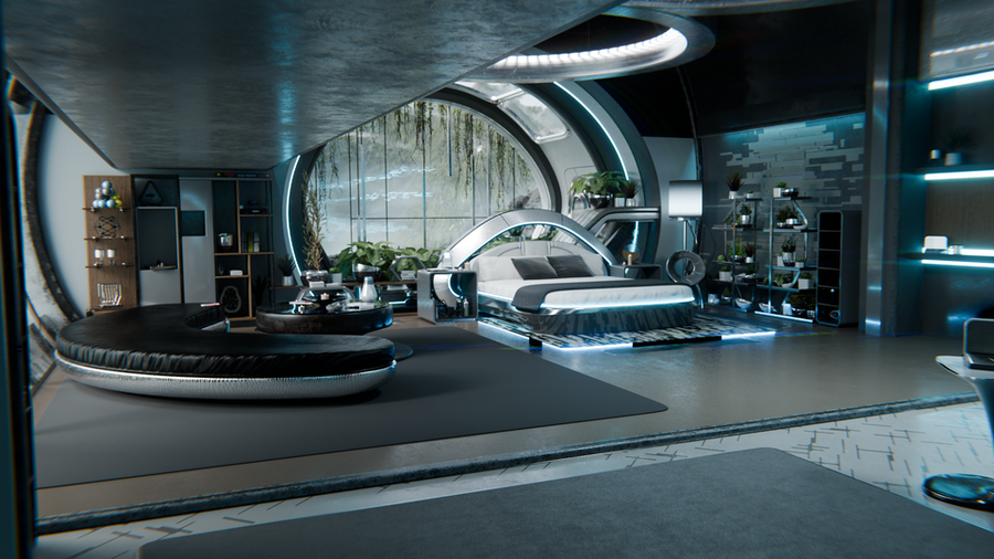 Open3DLab • Sci-fi Premium Bedroom