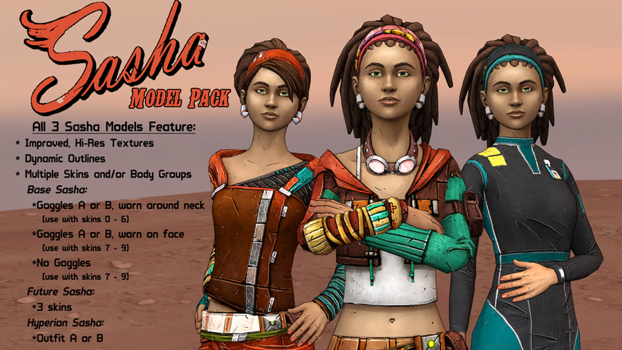 SFMLab • Tales from the Borderlands - Sasha Model Pack