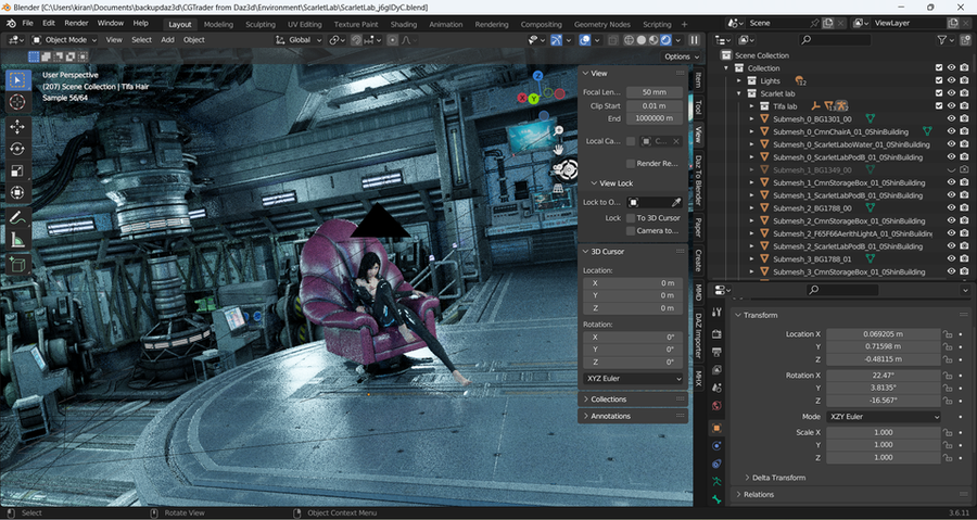SmutBase • Tifa Lockhart in lab scene