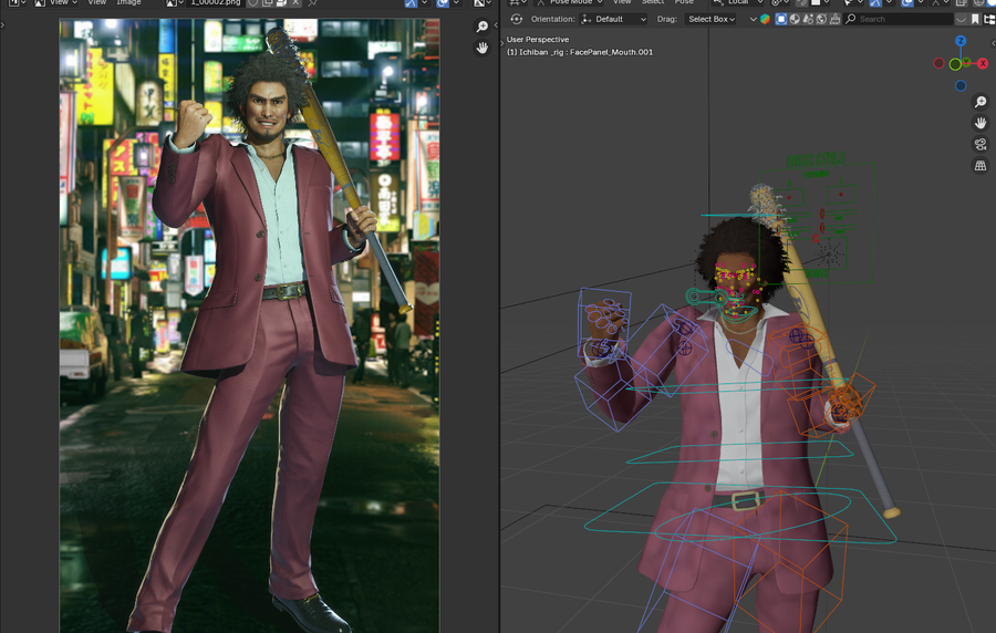 Open3DLab • Ichiban Kasuga Blender Rig